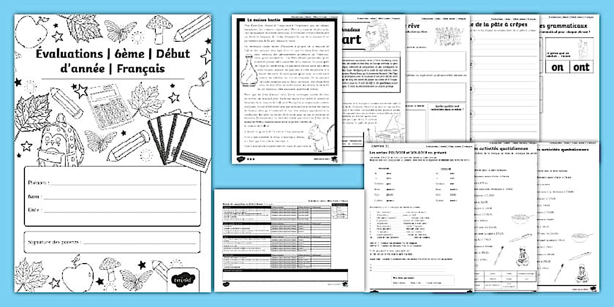 Évaluations | 6ème | Début année | Français - Twinkl