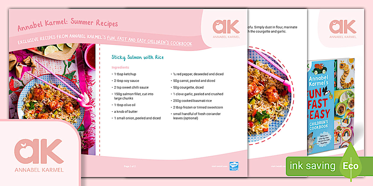 Annabel Karmel: Sticky Salmon with Rice (teacher made)