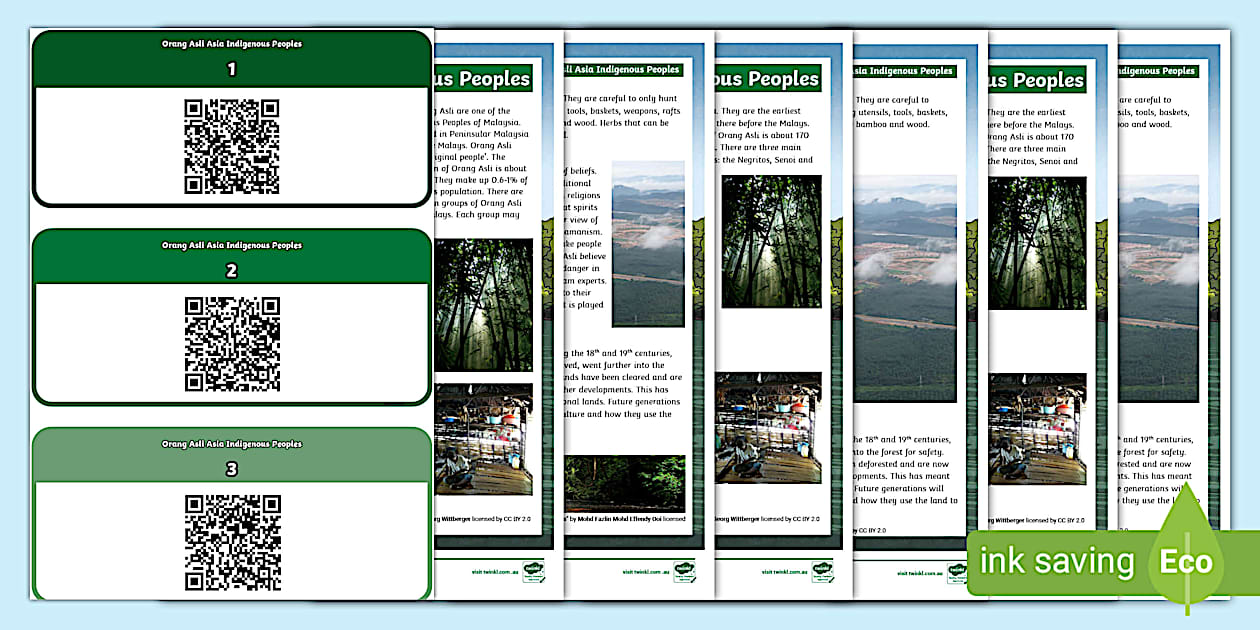 Orang Asli Asia Indigenous Peoples Differentiated Fact Files