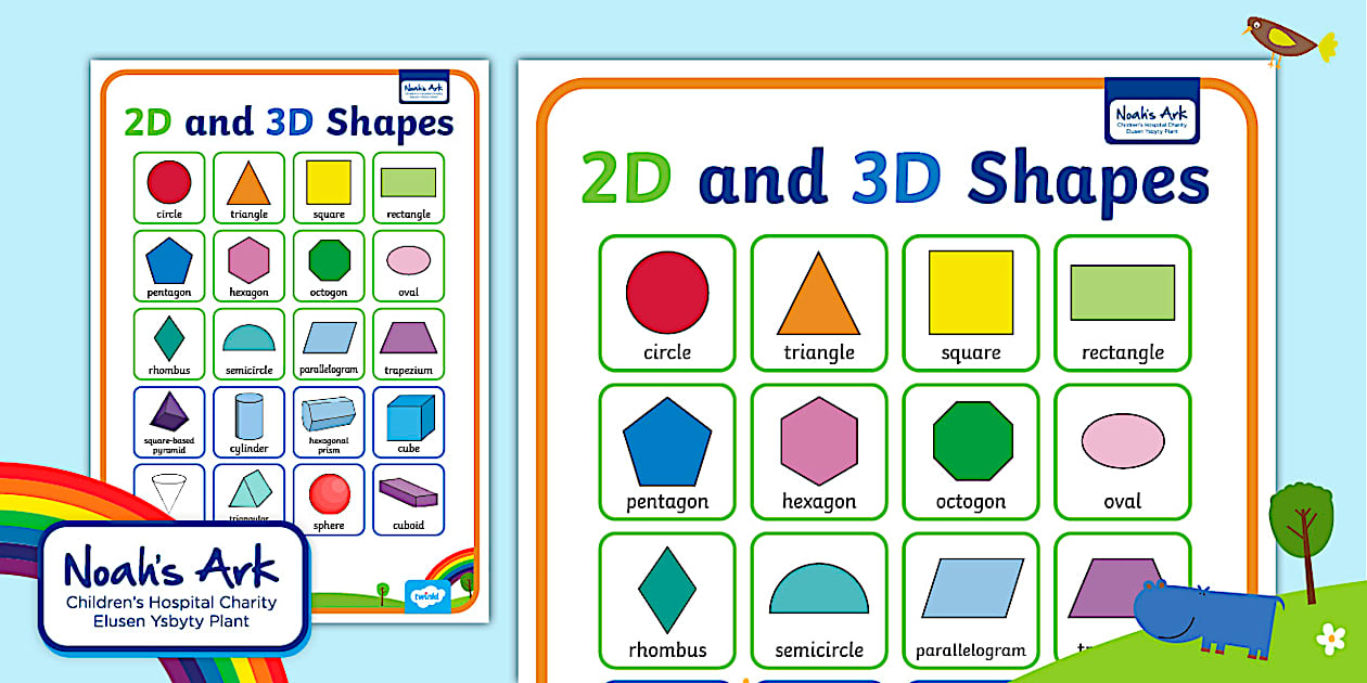 FREE! - 2D and 3D Shapes Poster - Noah’s Ark - Twinkl Cymru