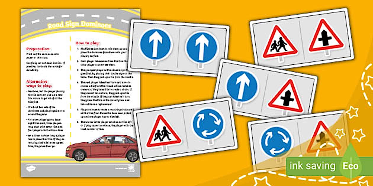 Road Sign Dominoes Game (teacher made) - Twinkl