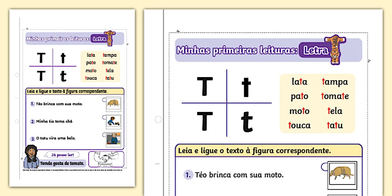 Minhas primeiras leituras: Letra T (teacher made) - Twinkl