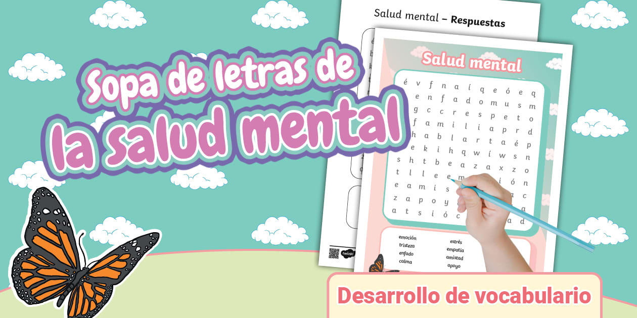 Sopa de letras: Salud mental - Twinkl Perú