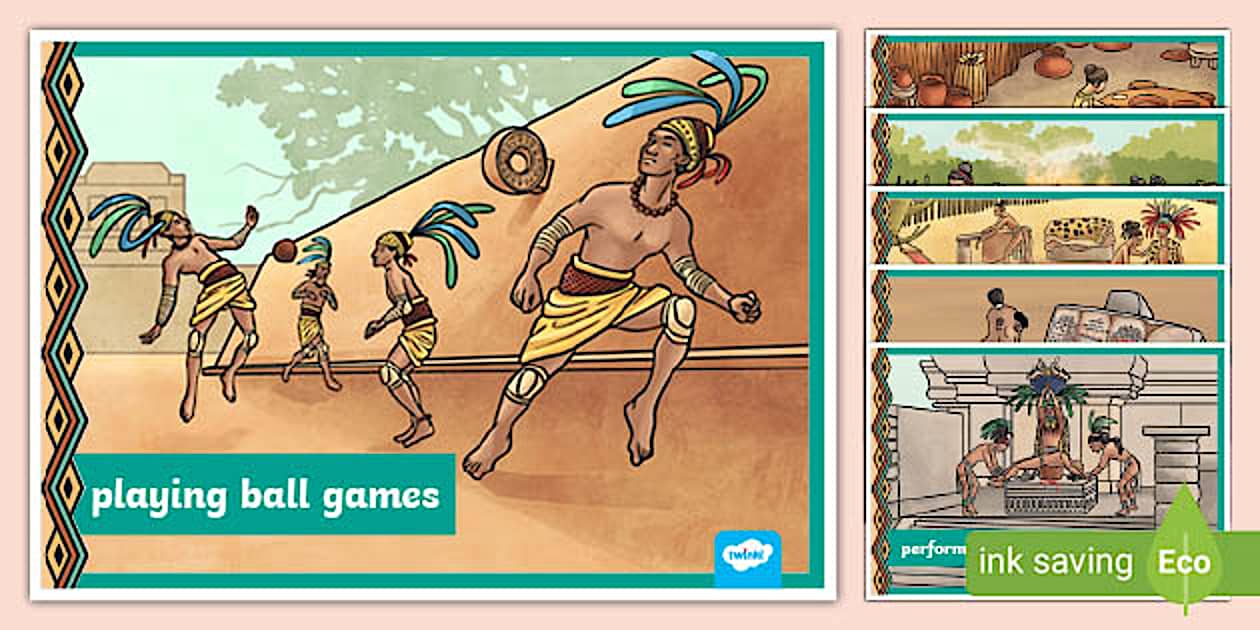 Cursive Maya Civilisation Display Illustrations - Twinkl