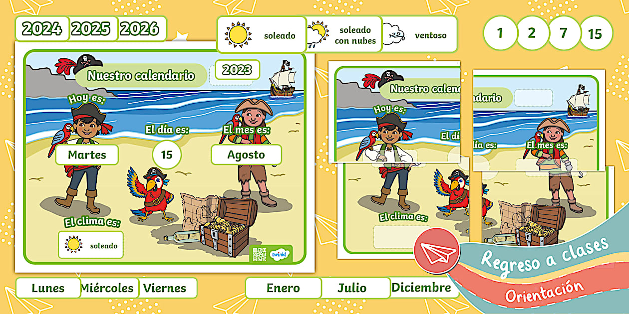 Calendario para Sala XL Piratas
