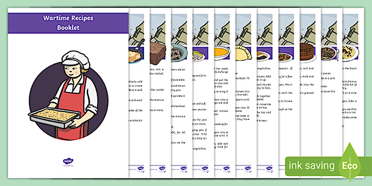 Wartime Recipe Booklet - WW2 Resources for KS2 - Twinkl