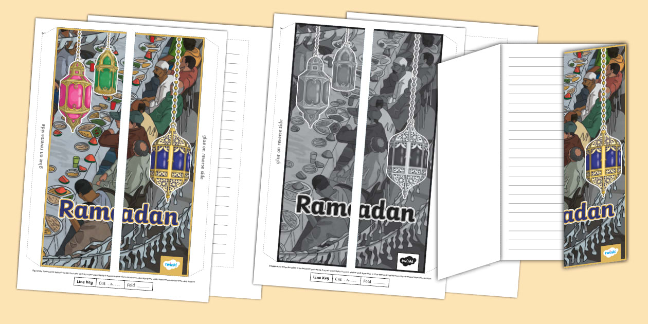 Ramadan Folding Writing Template - Twinkl
