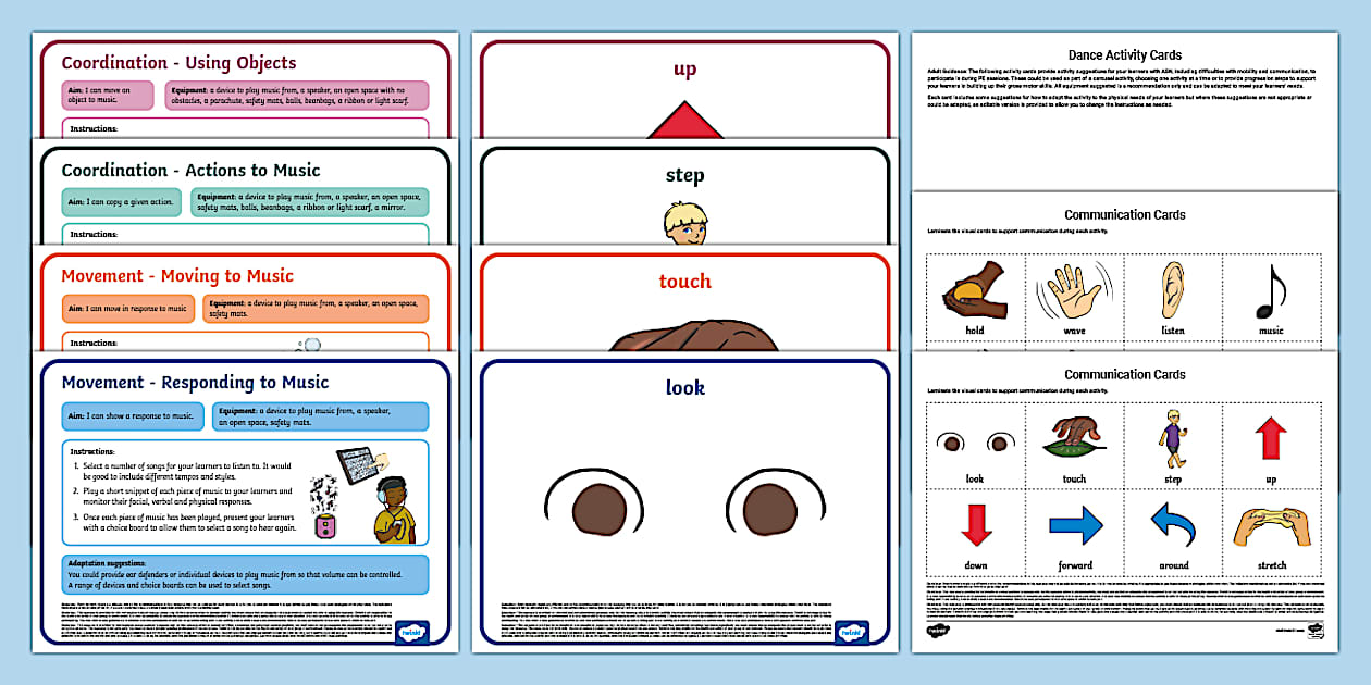 ASN PE Activity Cards - Dance (teacher made) - Twinkl