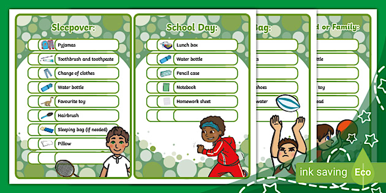 Outing Checklists - Sports Theme (teacher made) - Twinkl