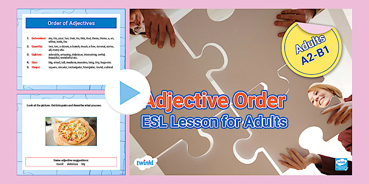 ESL Adjective Order [Adults, A2-B1] (teacher made) - Twinkl