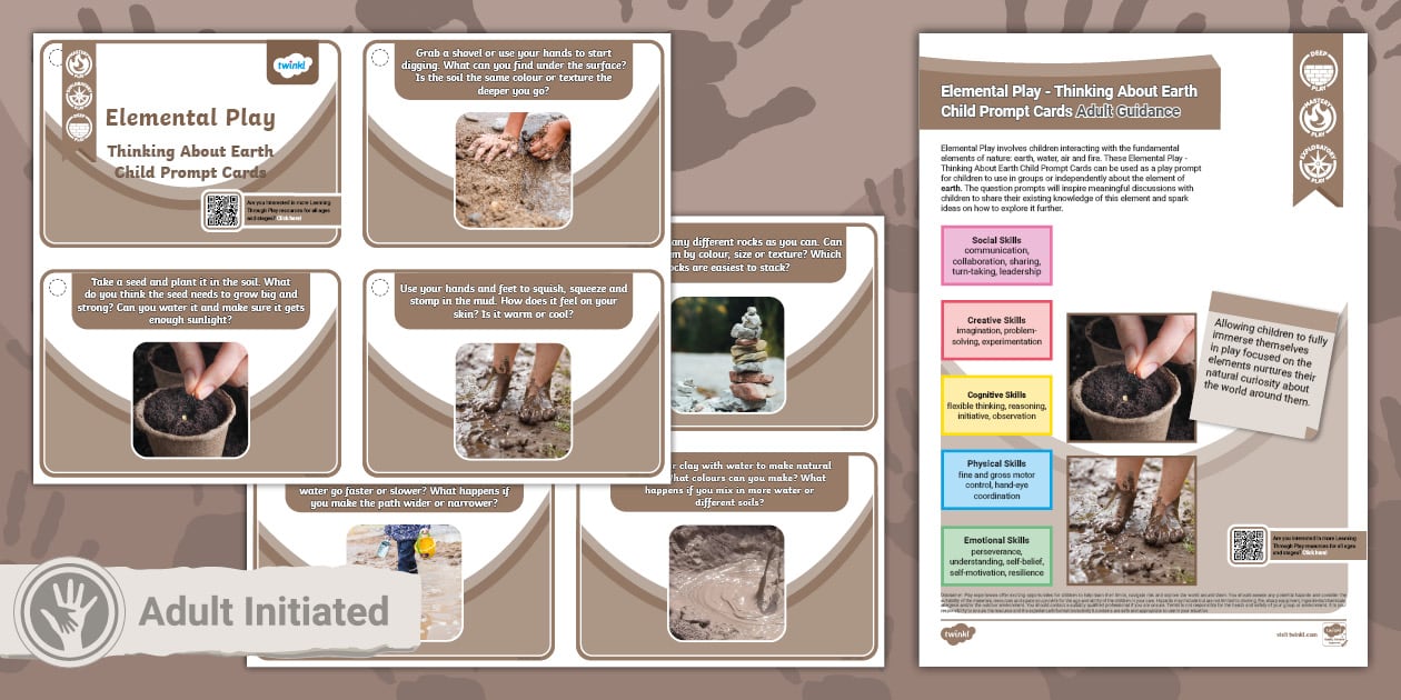 Elemental Play - Thinking About Earth Child Prompt Cards
