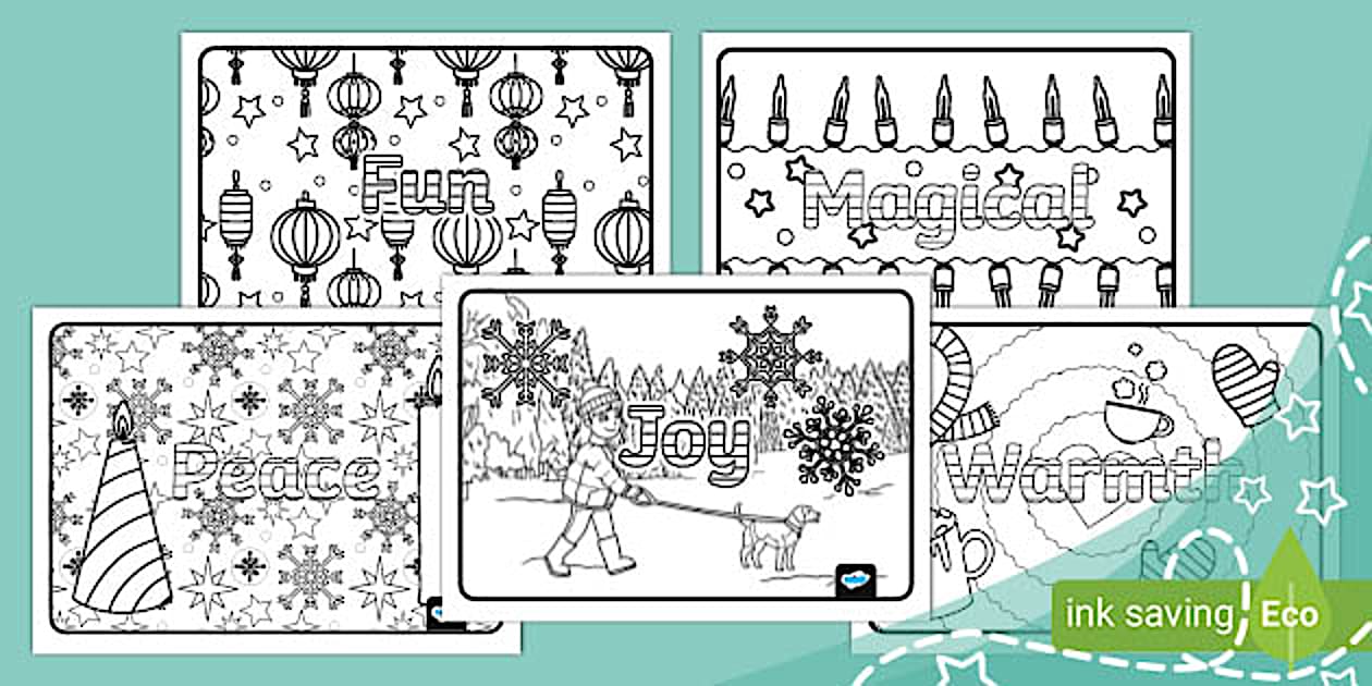 Winter Wellbeing Mindfulness Colouring Pages (Ages 5-7)
