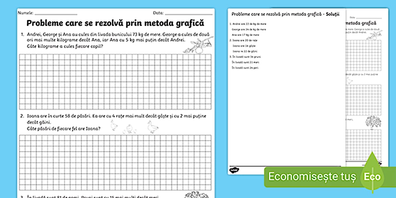 Metoda figurativă probleme | Fișă | Twinkl RO - Twinkl