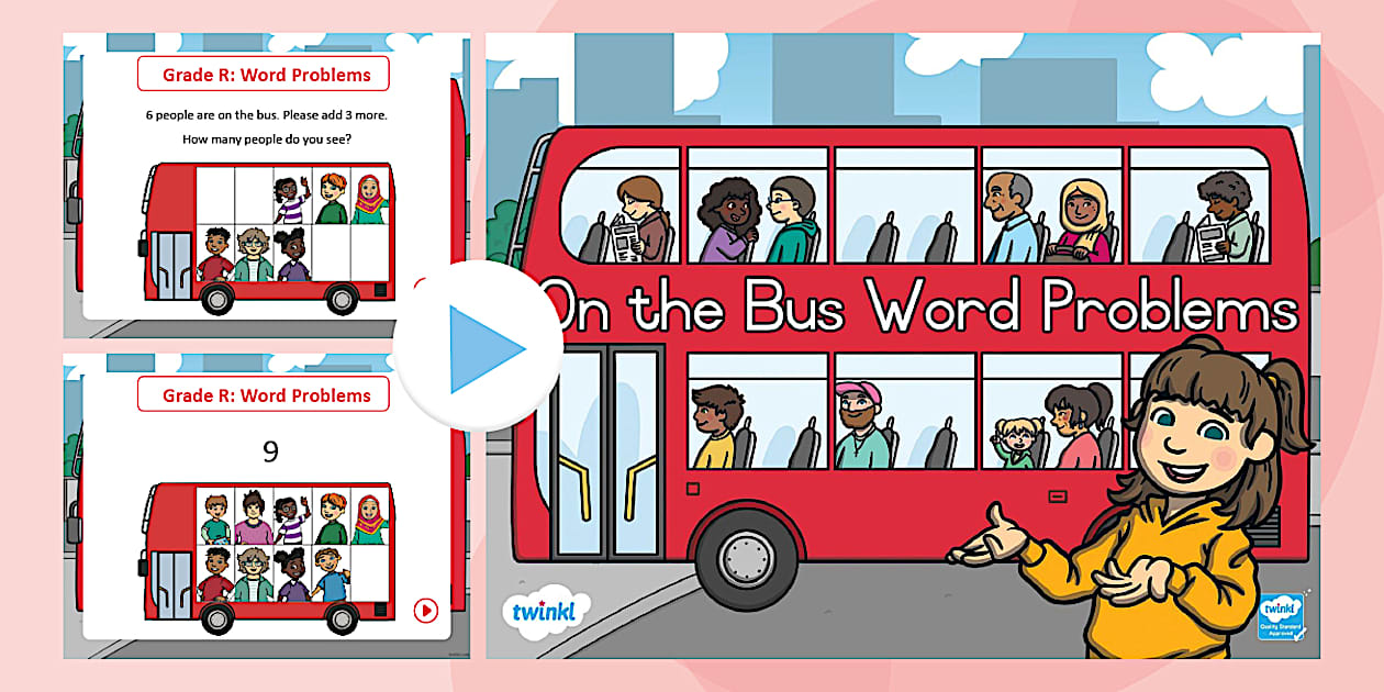 Grade R Maths: On the Bus Word Problems to 10 Powerpoint