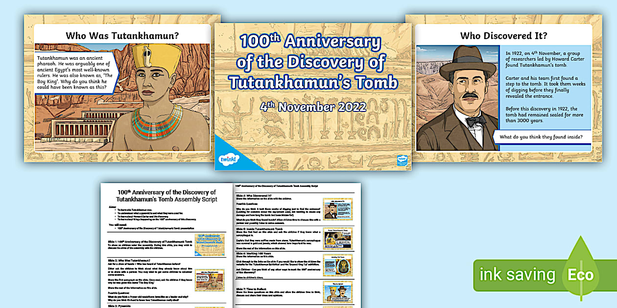 King Tutankhamun's Tomb Discovery Whole School Assembly Pack
