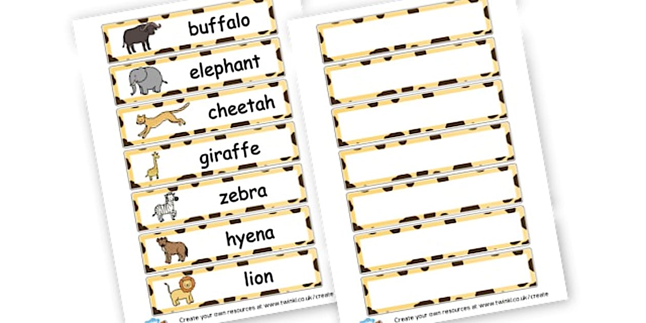 Safari Animals Cards (teacher made) - Twinkl