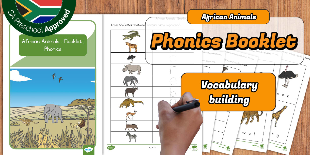 Preschool Themes - African Animals - Booklet: Phonics