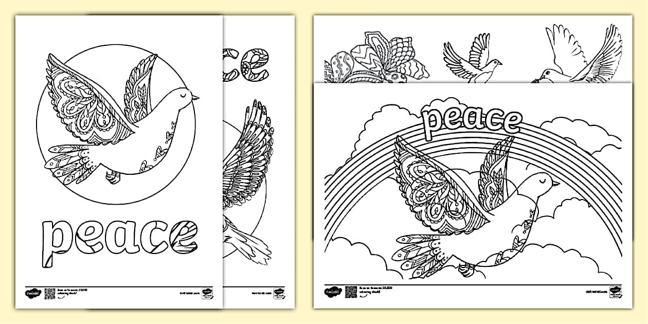 Editable Dove Mindfulness Colouring (Teacher-Made) - Twinkl