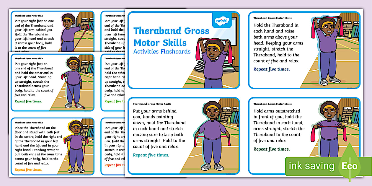 Theraband Gross Motor Skills Activities Flashcards - Twinkl