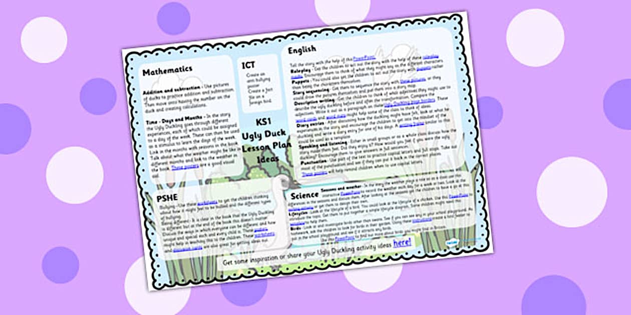 Ugly Duckling Lesson Plan Ideas (teacher made) - Twinkl