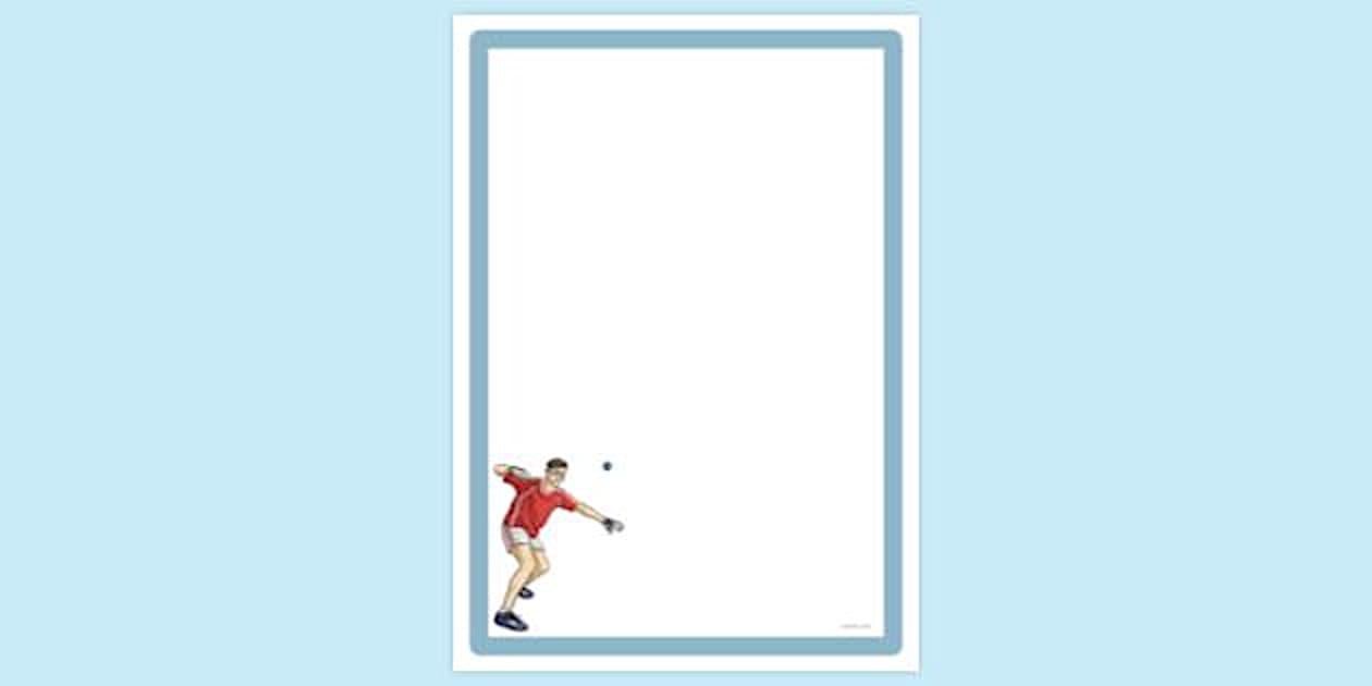 Simple Blank Handball Player Page Border | Page Borders