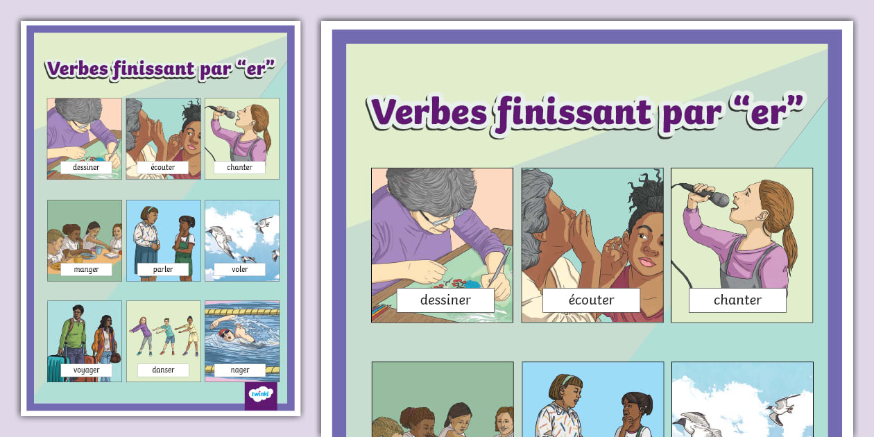 Affiches : Verbes finissant par "er" (teacher made) - Twinkl