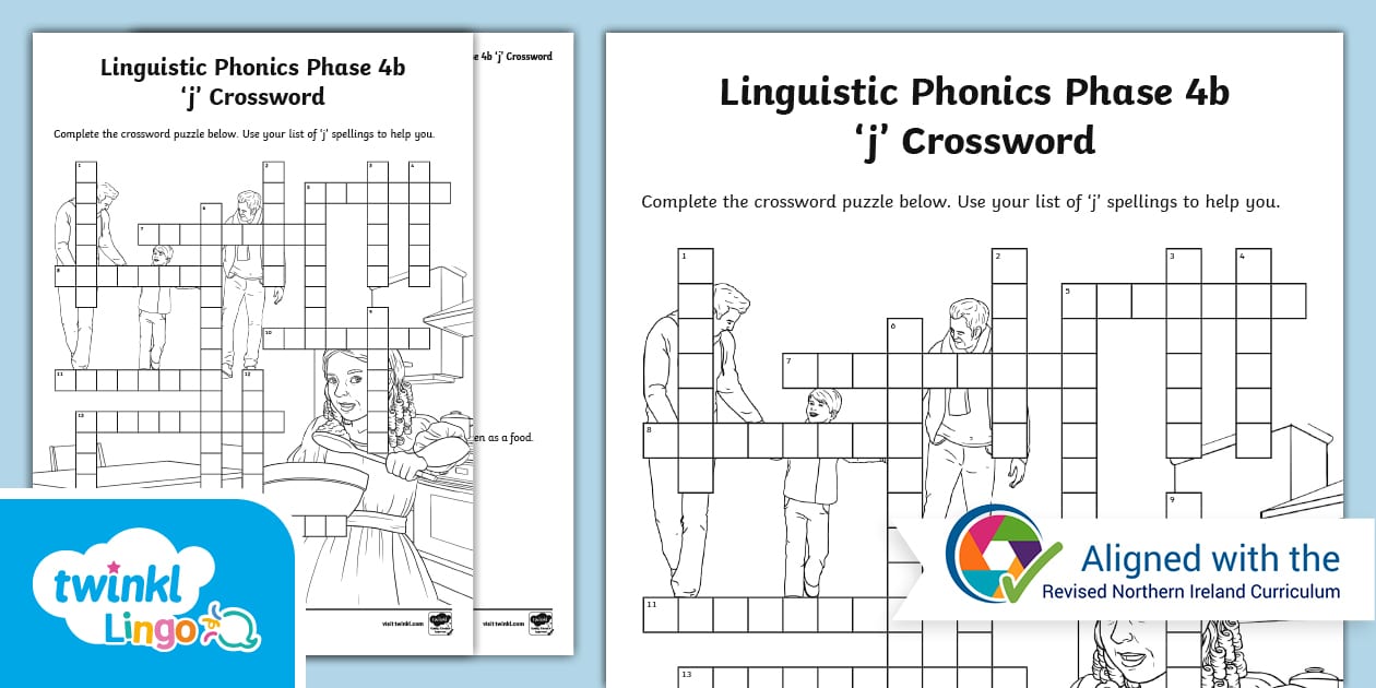 Linguistic Phonics Phase 4b 'j' Crossword