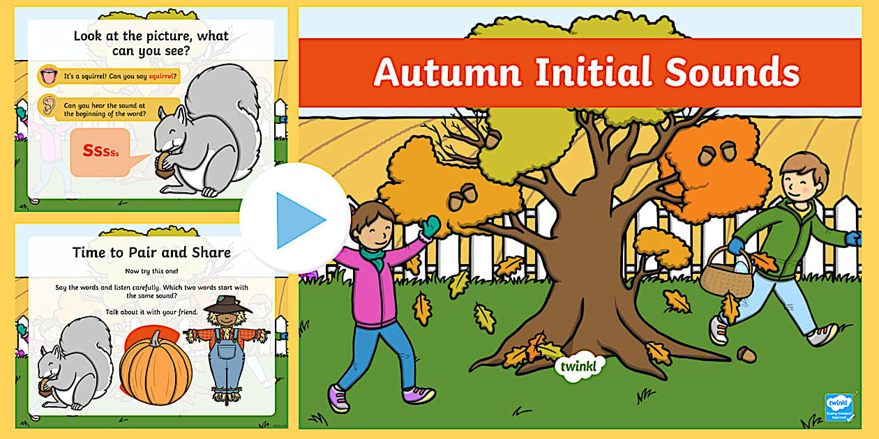 Autumn Initial Sounds PowerPoint (teacher made) - Twinkl