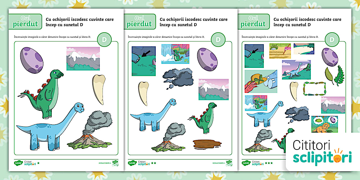 Litera D – Cu ochișorii iscodesc cuvinte care încep cu D