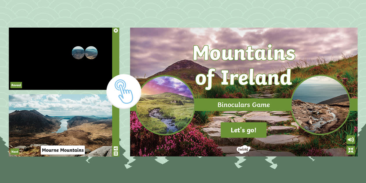 Mountains of Ireland Interactive Binoculars Game - Twinkl