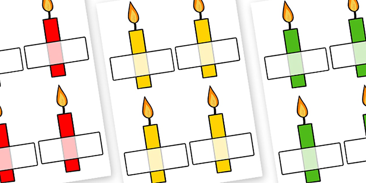 Editable Self-Registration Multicoloured Candles Plain
