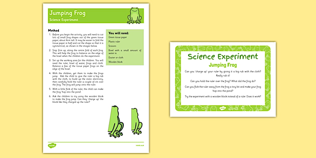 EYFS Jumping Frog Science Experiment and Prompt Card Pack