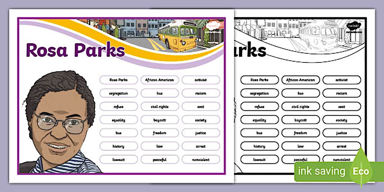 Editable Rosa Parks Vocabulary Mat (teacher made) - Twinkl