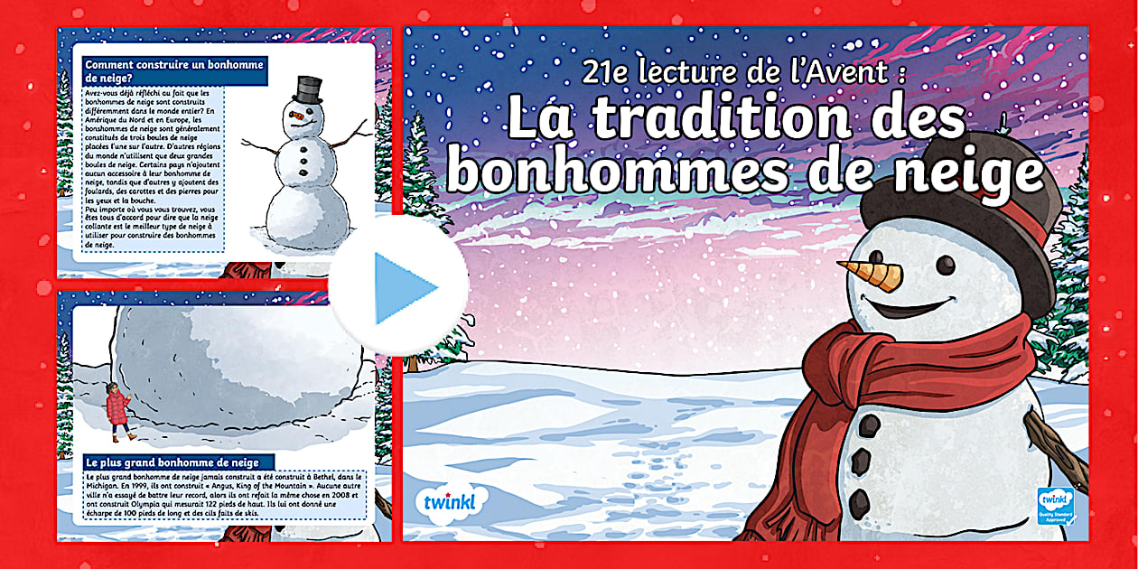 Day 21 of Advent Reading - The Tradition of Snowmen French