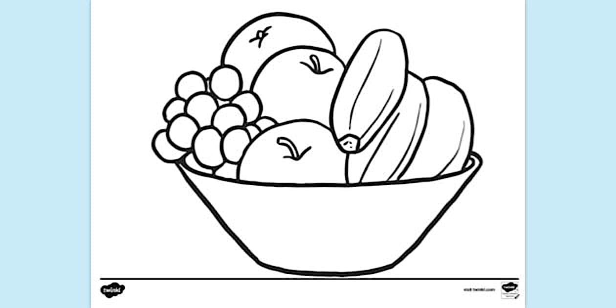 Colouring Page for Kids Fruits | Colouring Sheets - Twinkl