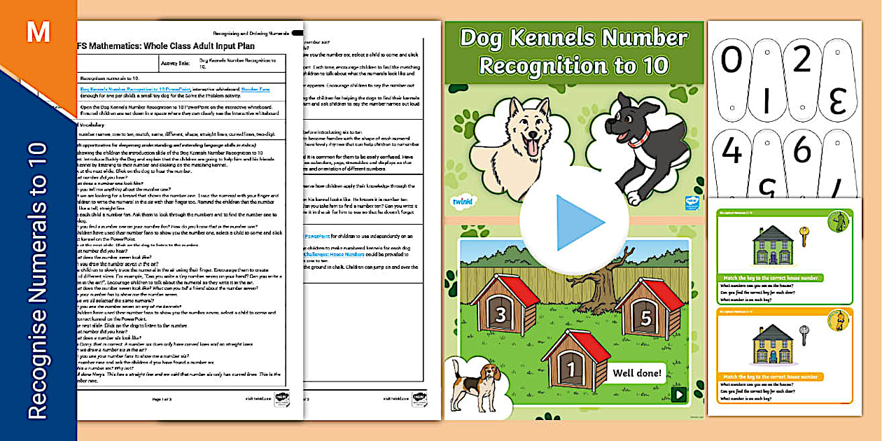 Dog Kennels Number Recognition to 10 Plan and Resource Pack