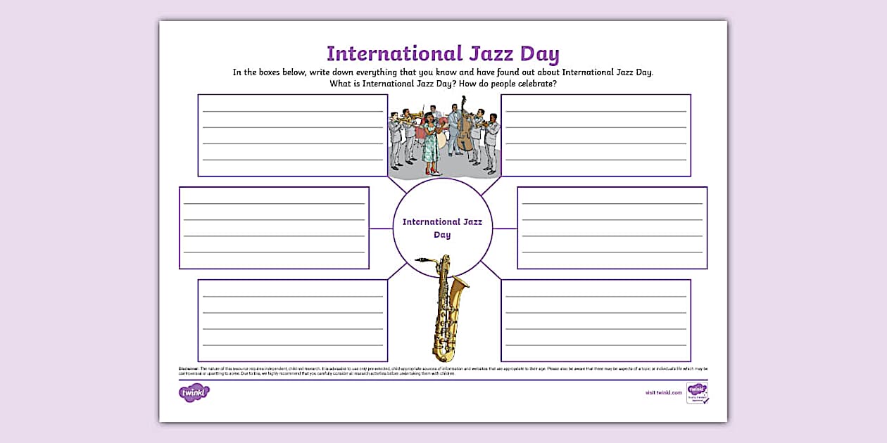👉 International Jazz Day Mind Map (teacher made) - Twinkl