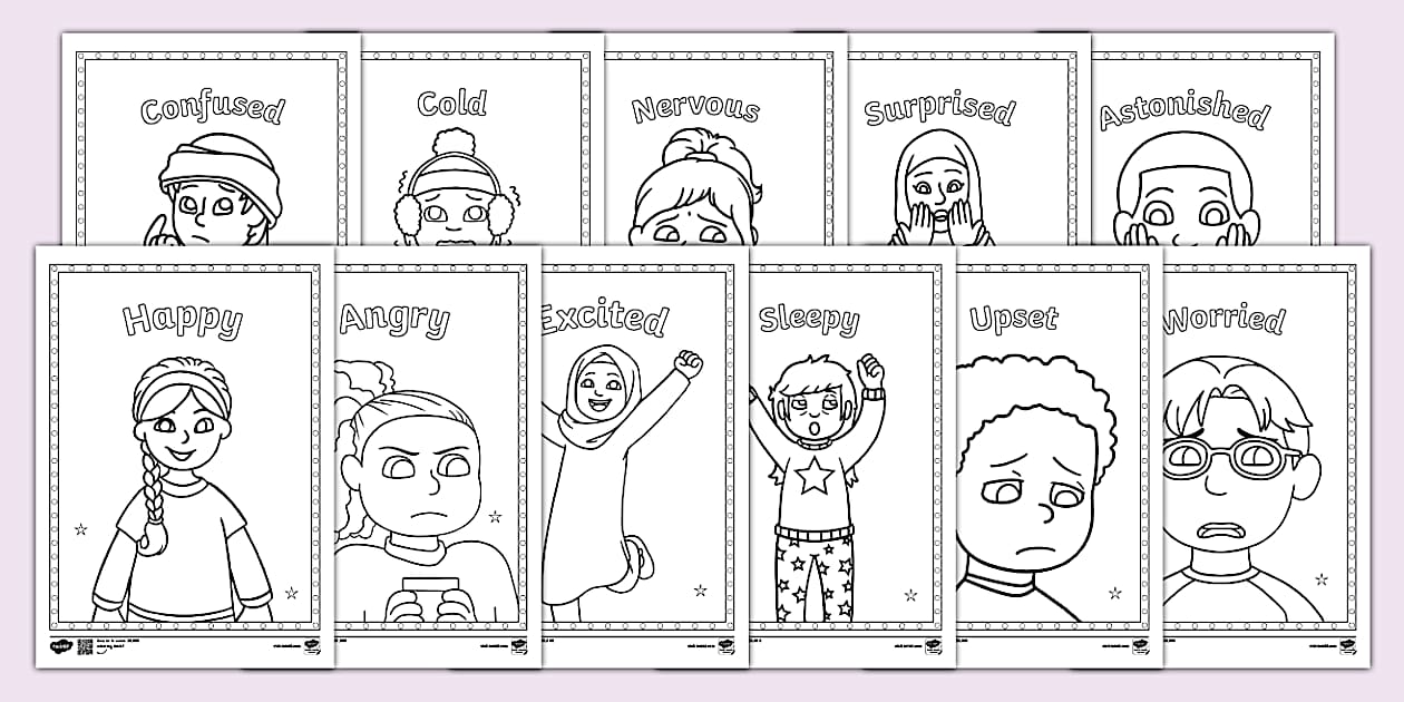 Our Emotions Colouring Sheets (teacher made) - Twinkl