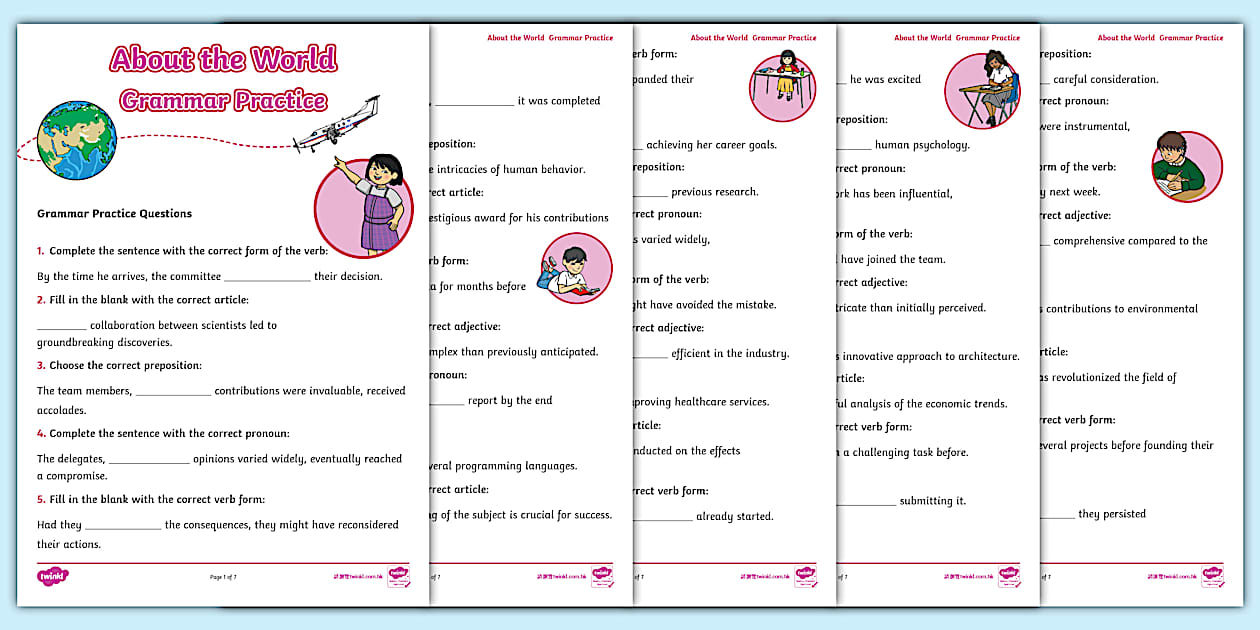 About the World, Grammar Practice (teacher made) - Twinkl