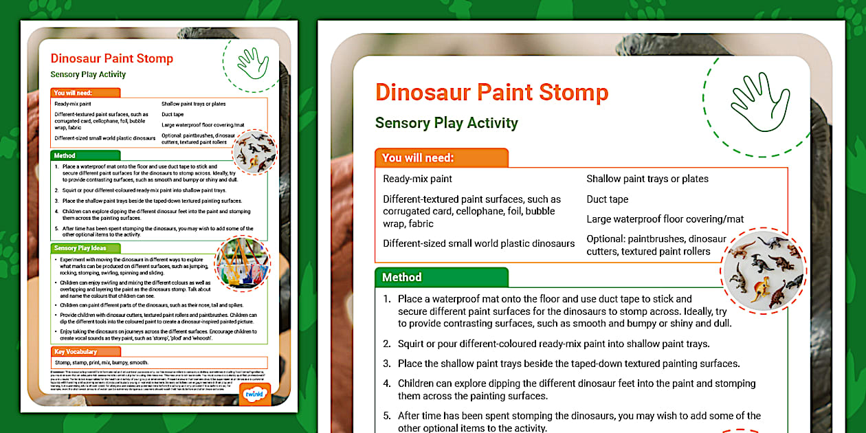 Dinosaur Paint Stomp | Sensory Play | Paint | Colour Mixing