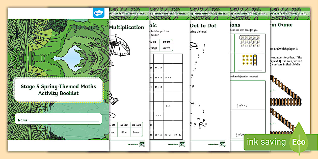 Stage 5 Spring-Themed Maths Activity Booklet (teacher made)