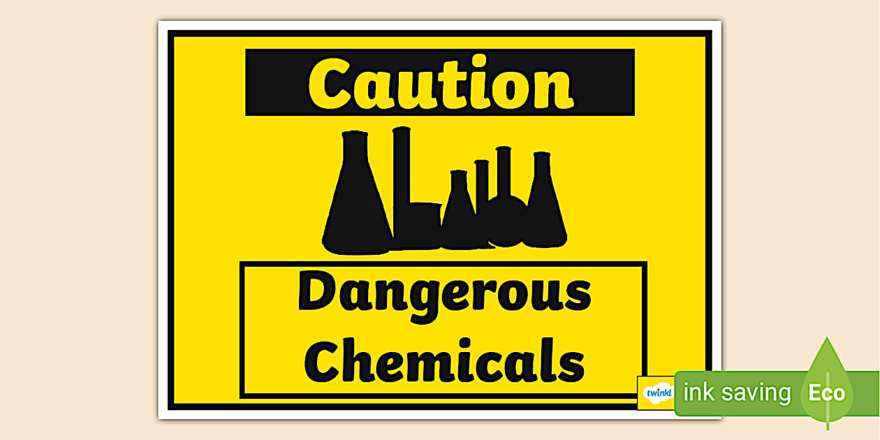 'Caution - Dangerous Chemicals' Display Sign