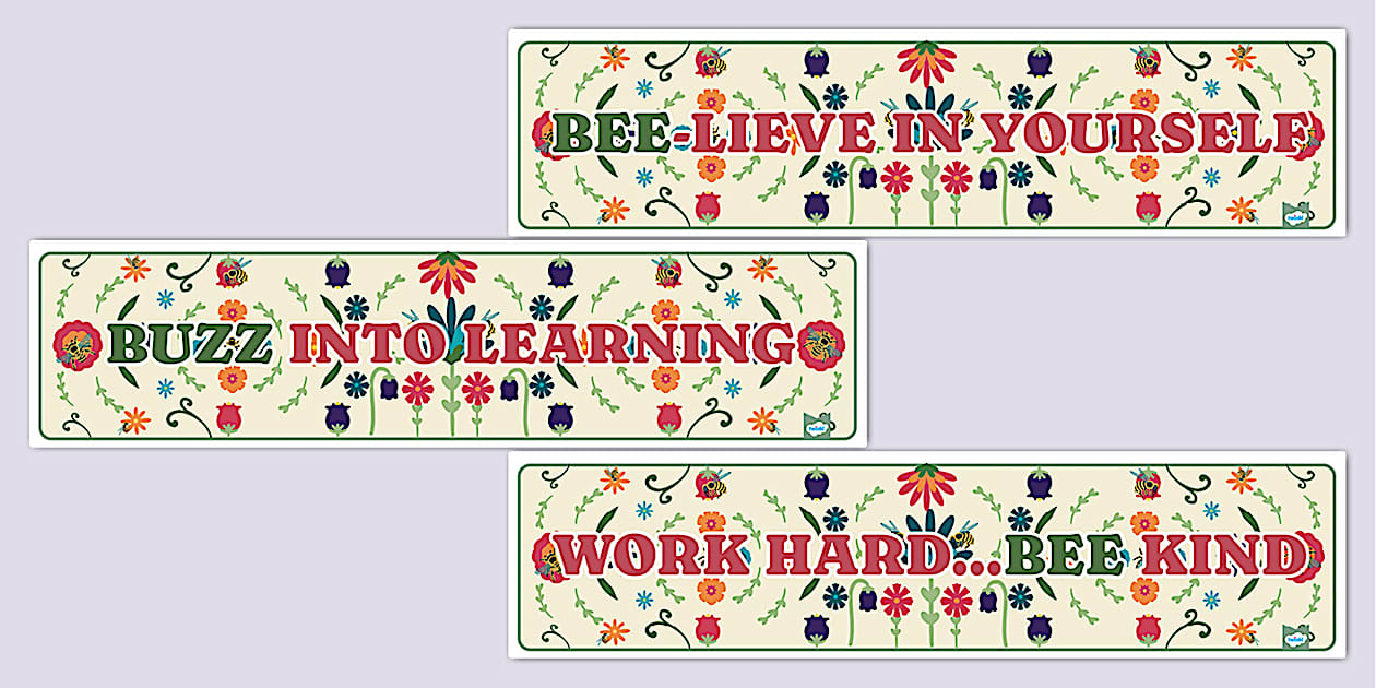 Bee-Themed Editable Banners (teacher made) - Twinkl