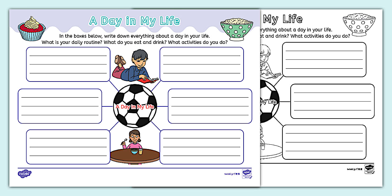 A Day in My Life Mind Map (teacher made) - Twinkl