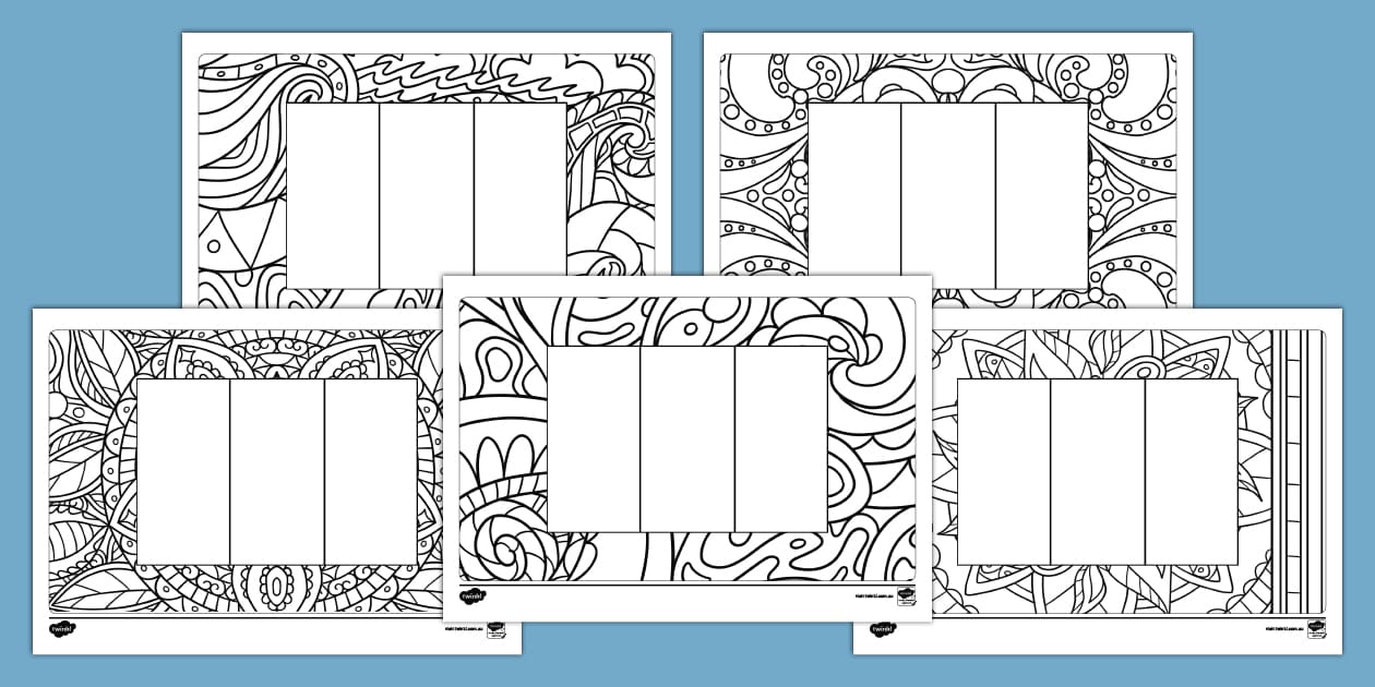 France Flag Mindfulness Colouring Sheets