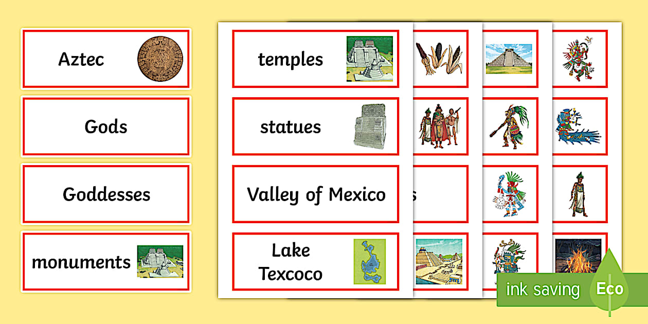 Aztec Word Cards - Aztec Word Cards (teacher made) - Twinkl
