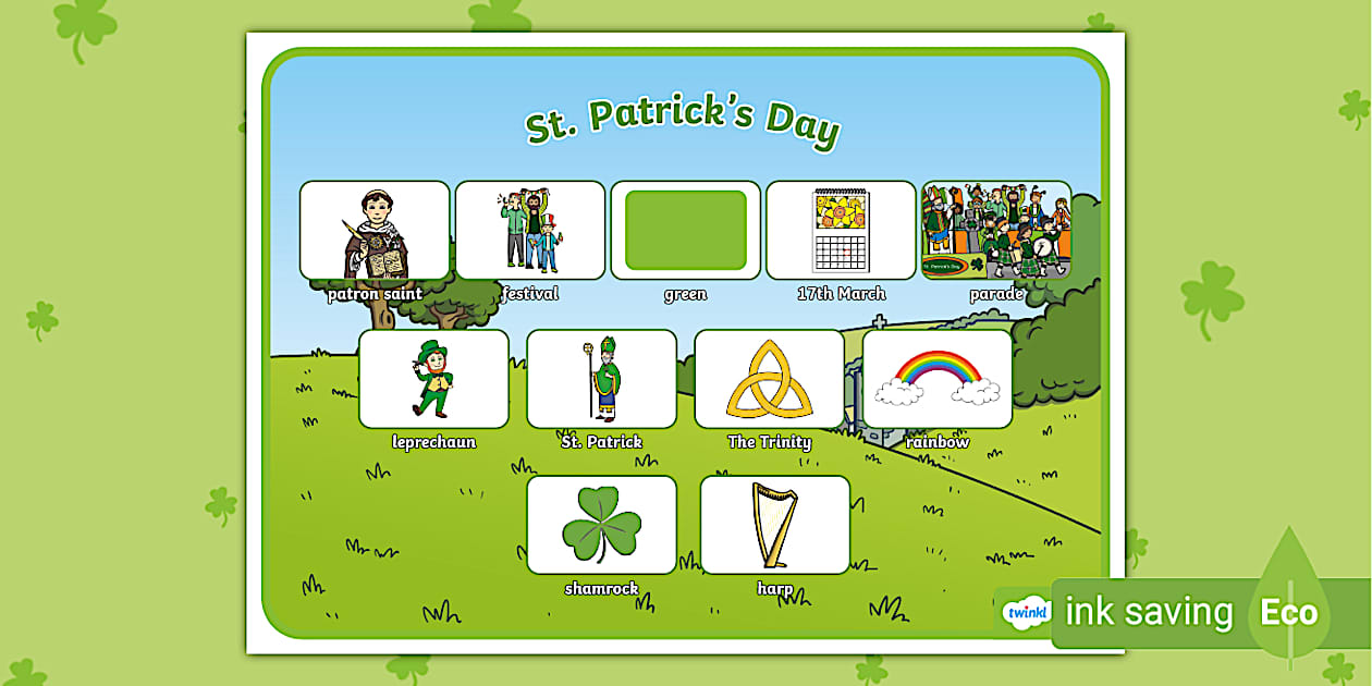 Cursive St Patrick's Day Word Mat (teacher made) - Twinkl