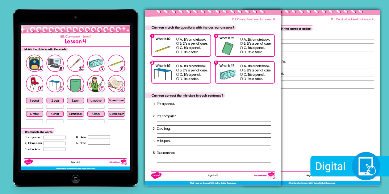 ELL Curriculum: Level 1, Lesson 4 Interactive Activity