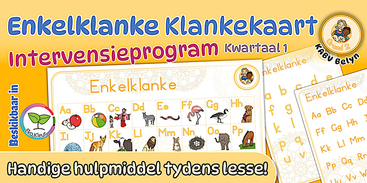 G2 Klanke - K1 - Enkelklanke - Intervensie - Klankekaart (KABV)
