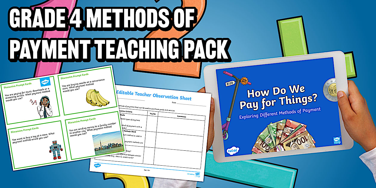 Grade 4 Financial Literacy: Methods of Payment Teaching Pack